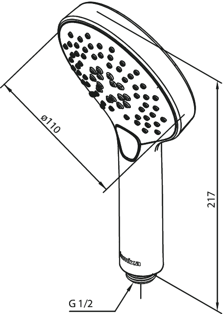 Silhouet Staal PVD Handdouche [https://damixa.nl]