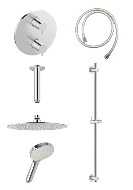 Concealed Chrome/Silverhose Silhouet SR2 - concealed shower system [https://damixa.com]