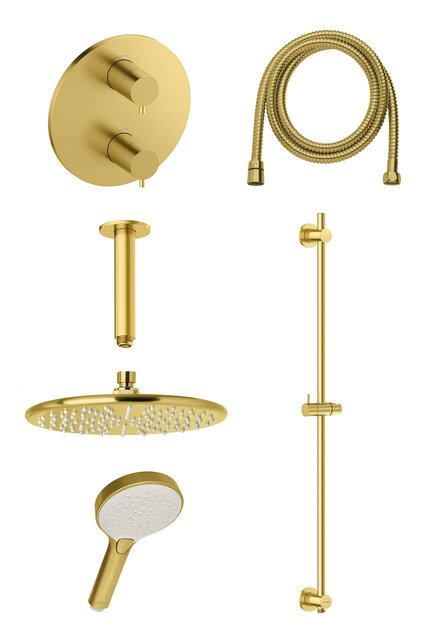 Concealed Brushed Brass PVD Silhouet SR2 - concealed shower system [https://damixa.com]